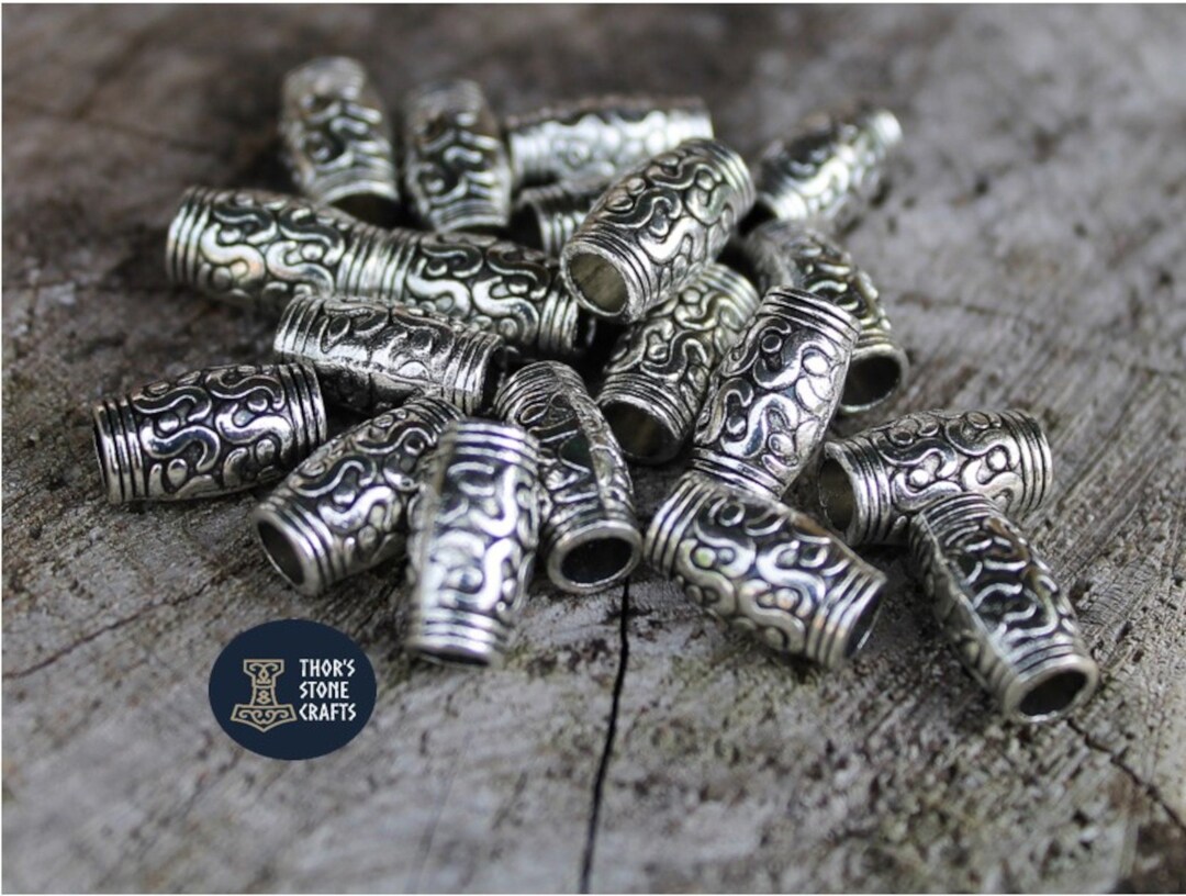 Pair Small Celtic Barrel Shaped Beard Ring Hair Bead Odin Thor - Etsy