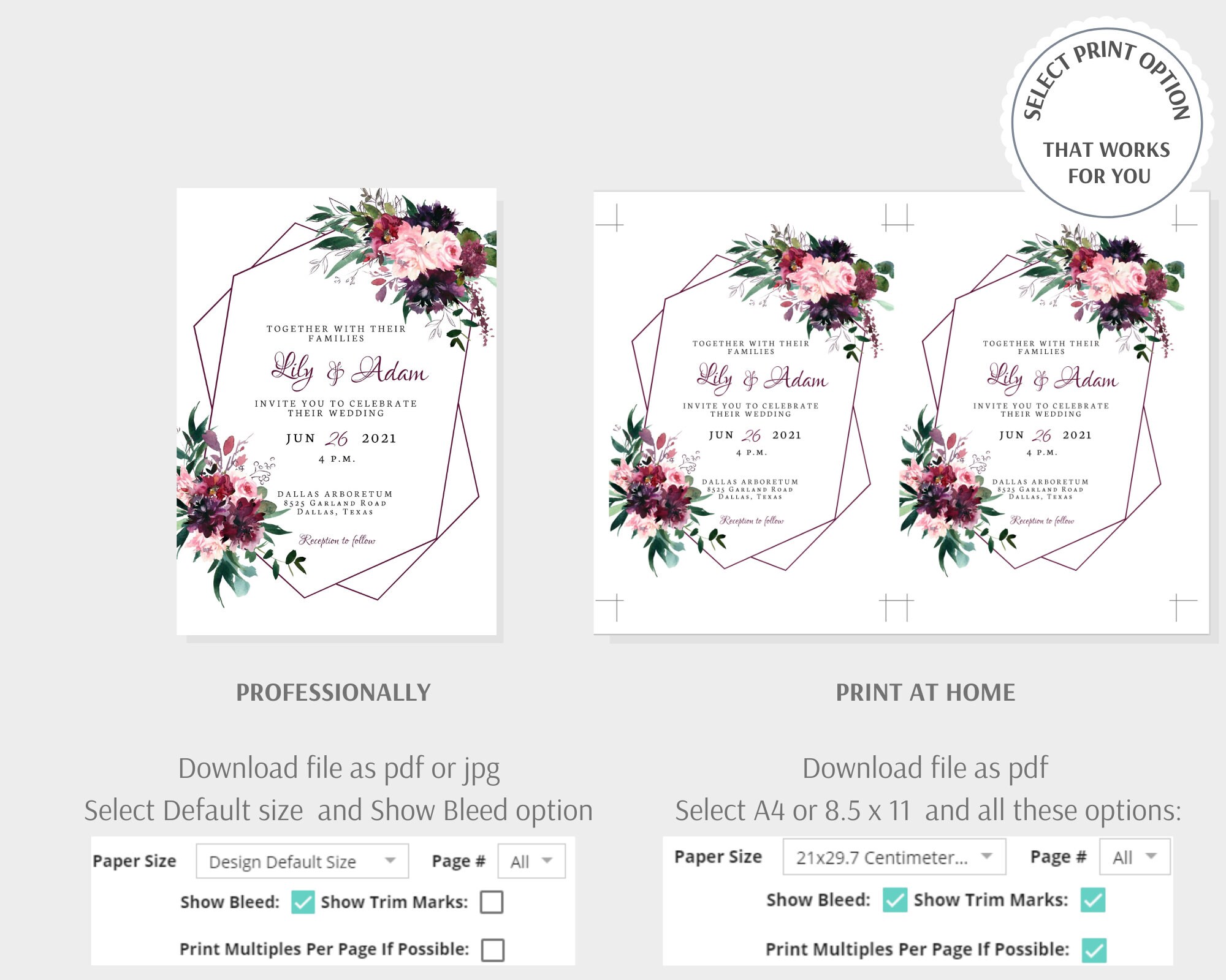 5 X 7 Wedding Invitations