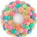 Pastel Pom Pom Wreath / Sherbet Colored Home Decor / Spring Easter Wall ...