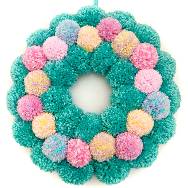 Pom Pom Wreath - Etsy