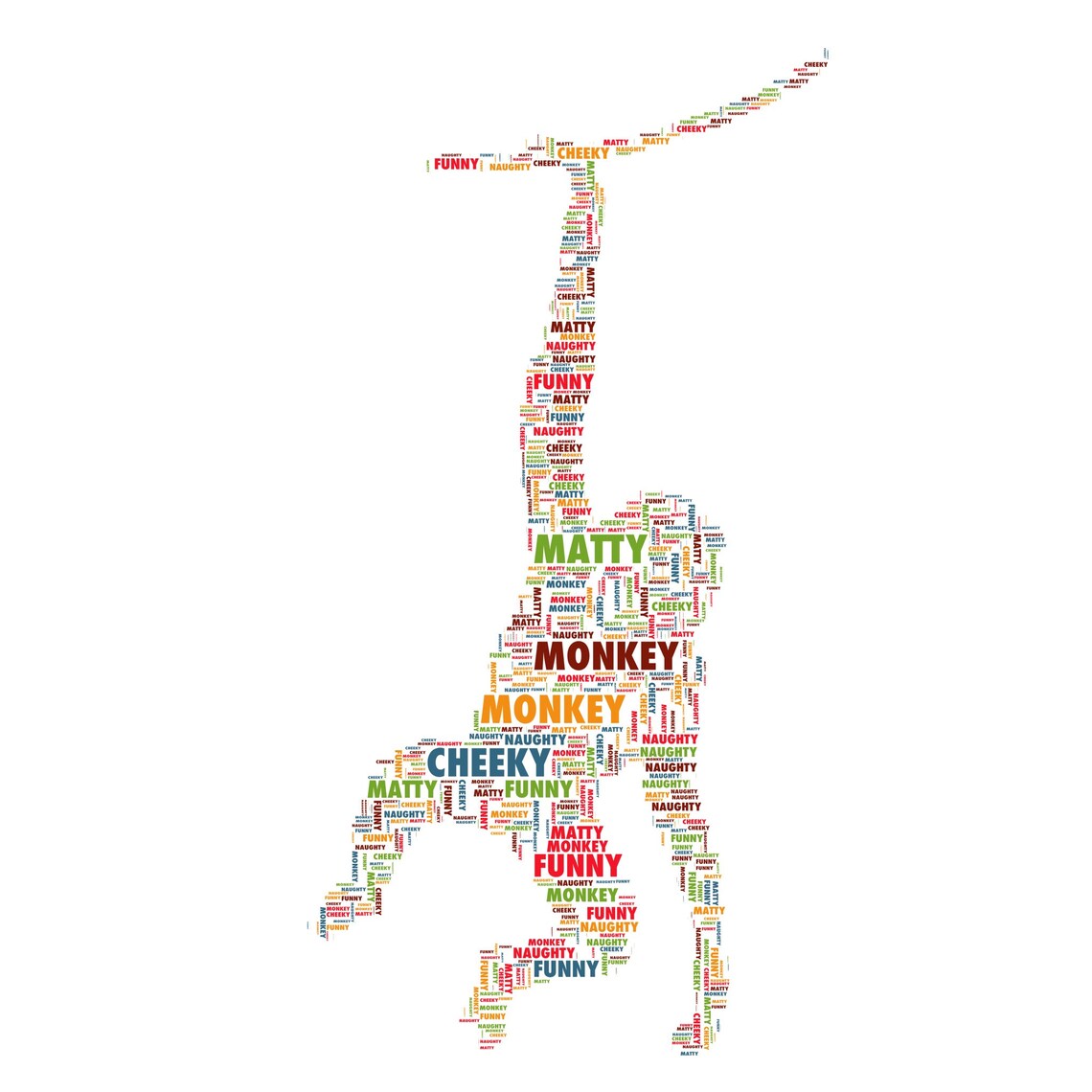 A4 Personalised Word Art - Animals - Etsy UK
