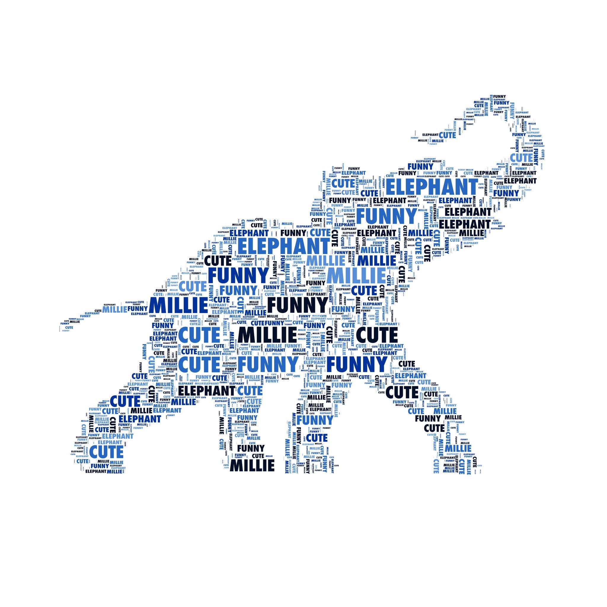 A4 Personalised Word Art - Animals - Etsy UK