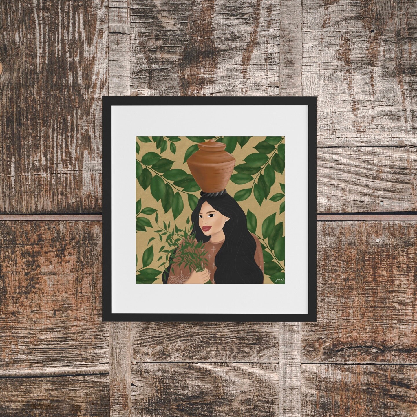 Filipina Artwork- Filipina Carrying a Banga (clay Jar) on Her Head - Etsy