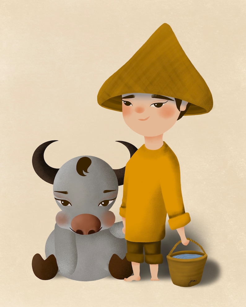 Kalabaw Boy-filipino Artwork for Kids - Etsy