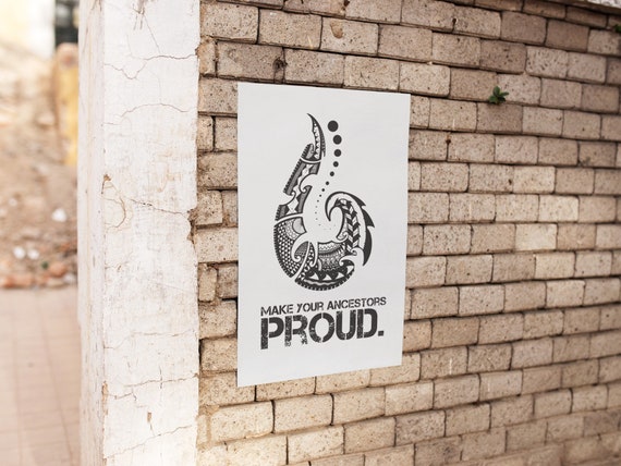 Tribal Fish Hook makau Art Print - Etsy