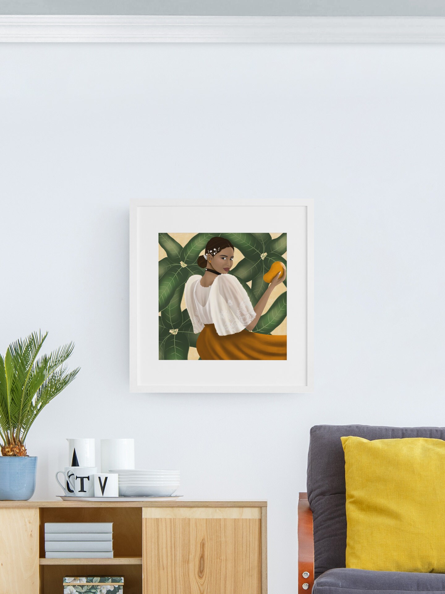 Filipina Artwork Filipina Wearing Filipiniana Holding a - Etsy