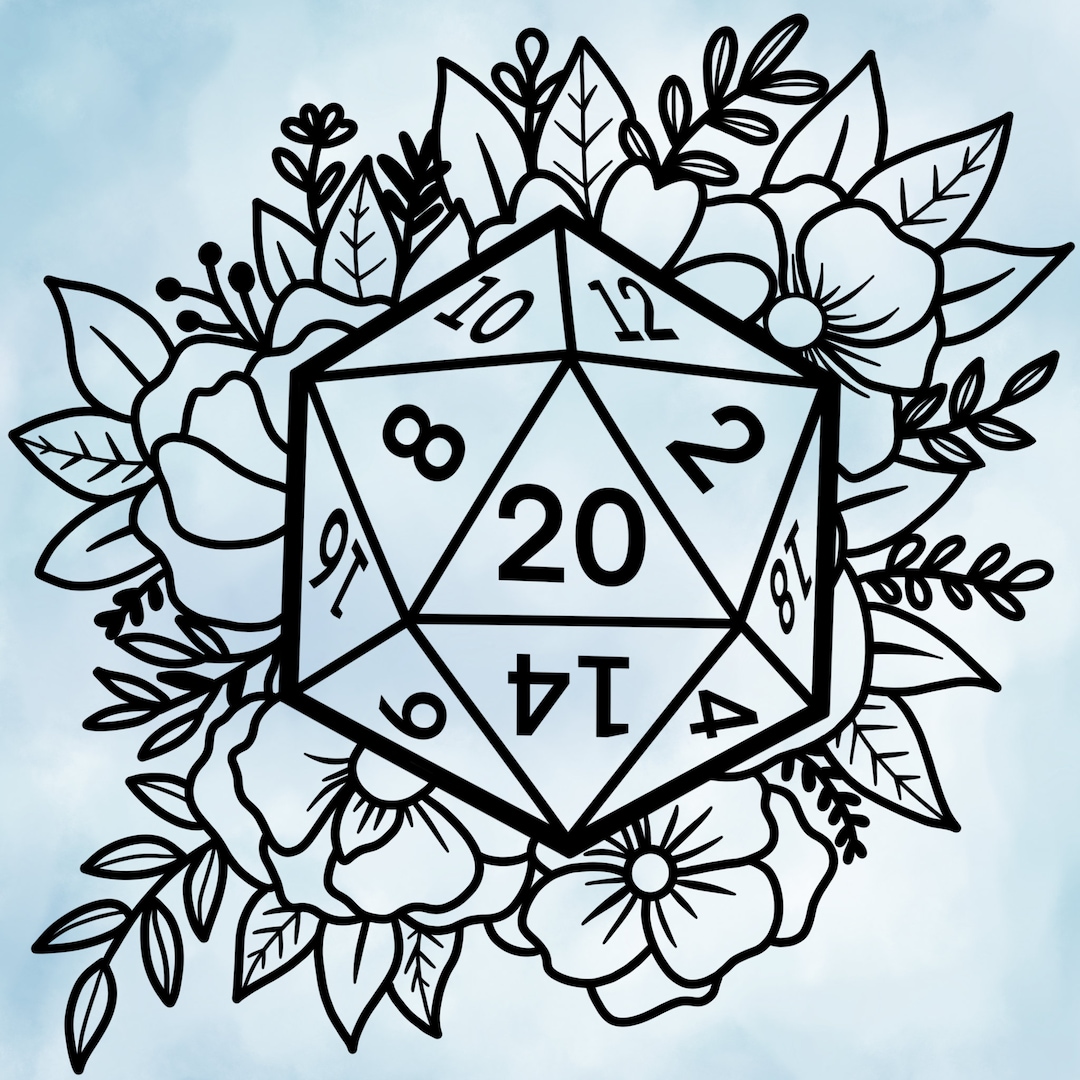 Dnd D20 Svg Floral Dice - Etsy
