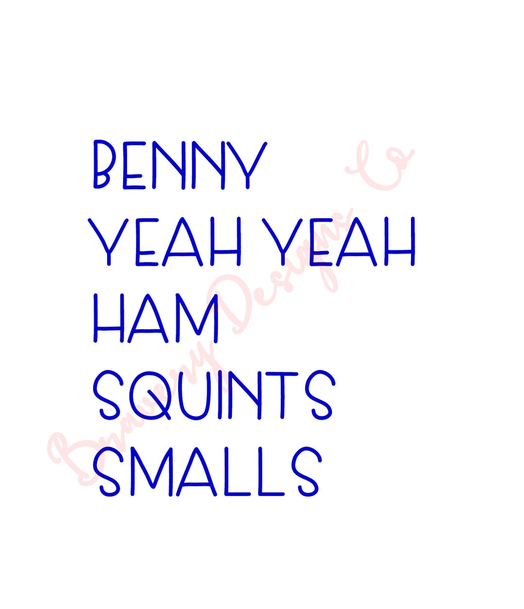 Benny Yeah Yeah Ham Squints Smalls SVG - Etsy