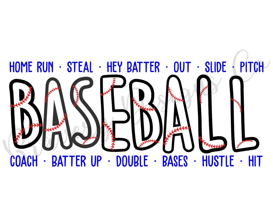 Baseball Words SVG - Etsy