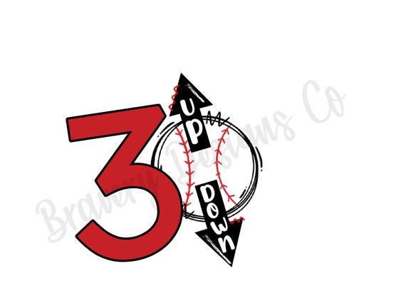 3 up 3 Down Baseball or Softball SVG PNG Instant Download - Etsy