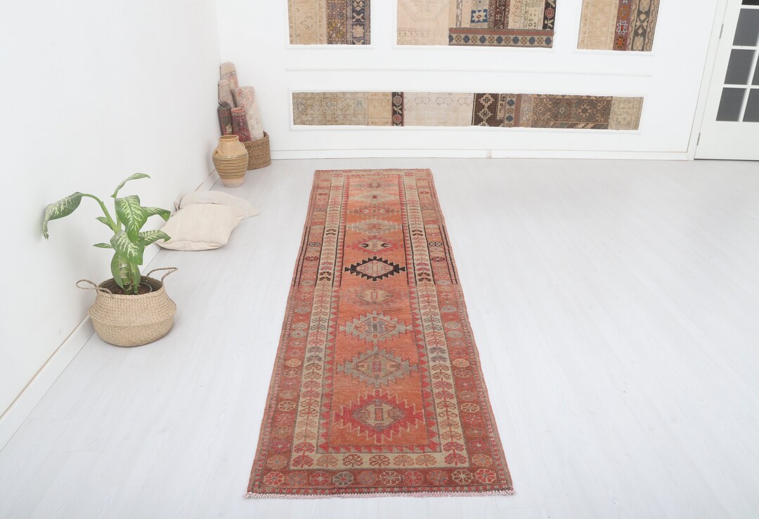 Natural Runner Rug, Kitchen Rug, 3x12 Runner Rug, Turkish Runner ...