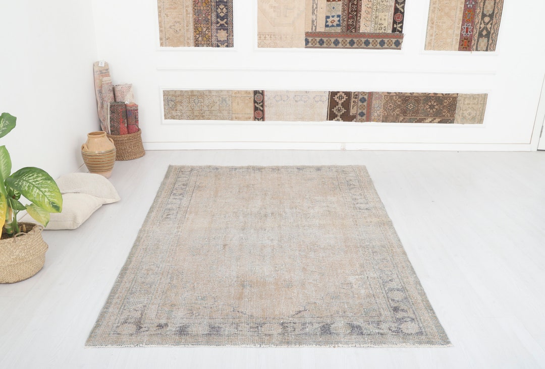 6x8 Turkish Vintage Rug,vintage Turkish Rug,oushak Rug 6x8 Anatolian ...