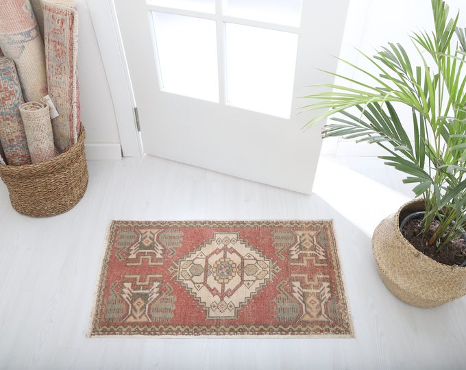 2x3 Turkish Rug, Oushak Mini Rug, Natural Mini Rug, 2x3 Small Rug, 2x3 ...