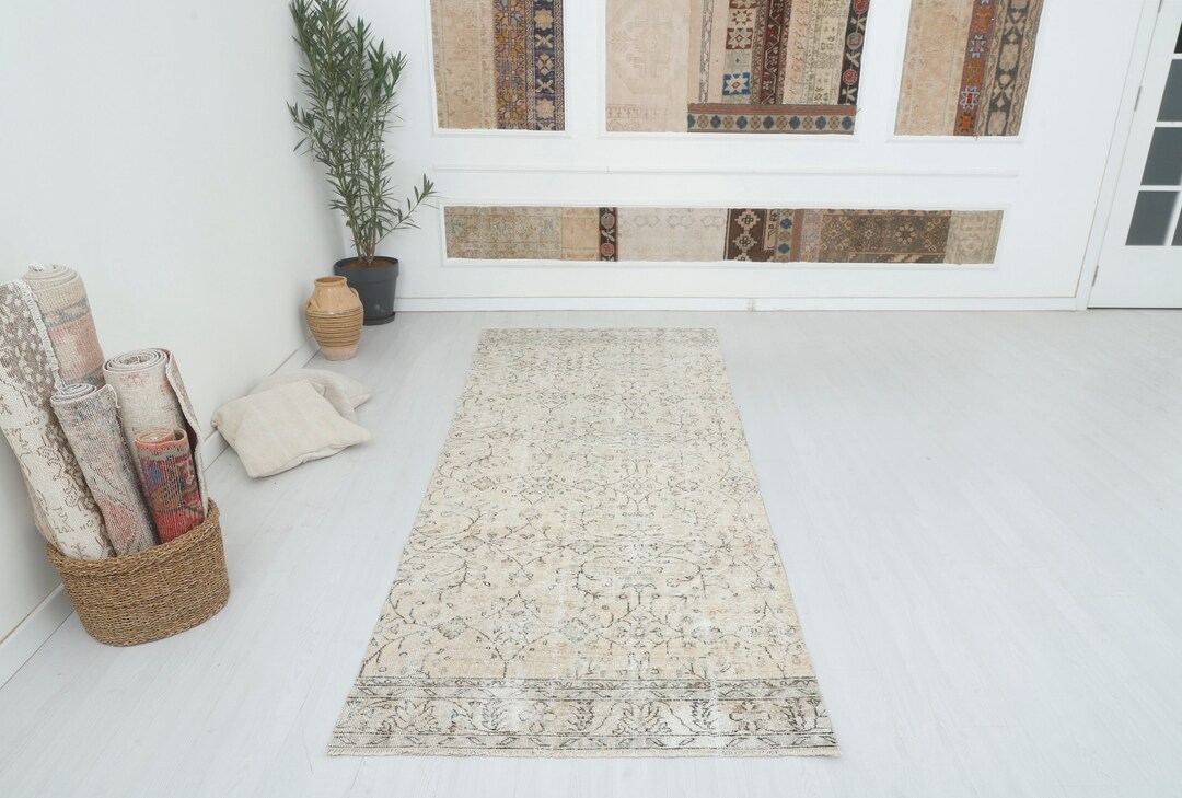 4x11 Vintage Runner, Corridor Rug, Oushak Runner,turkish Runner,carpet ...