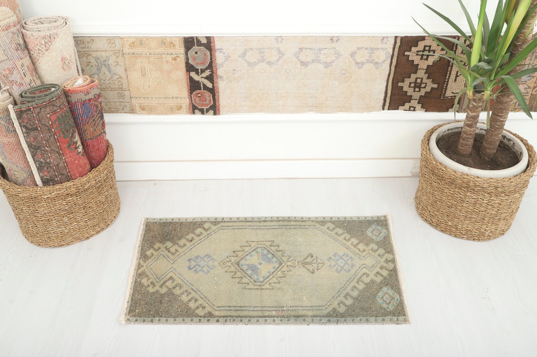 2x3,wool Door Mat, Handmade Wool Rug, Turkish Mini Rug, Vintage Mini ...