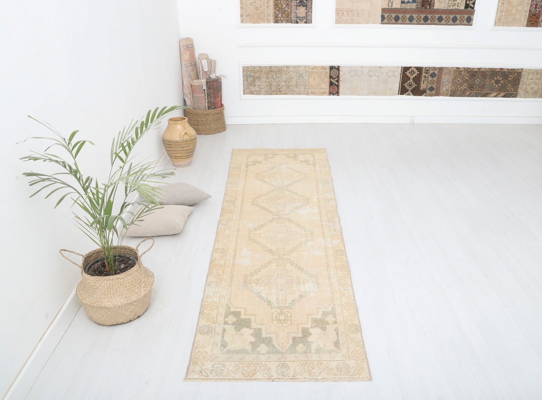 3x9 Runner Rug, Unique Runner Rug, Anatolian Runner, Natural Runner 3x9 ...