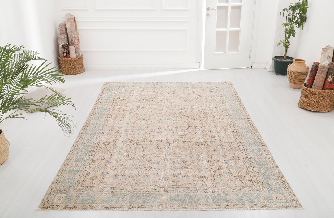 Handmade Wool Rug, Turkey Carpet, 6x10 Rug, Oushak Rug 6x10, Anatolian ...