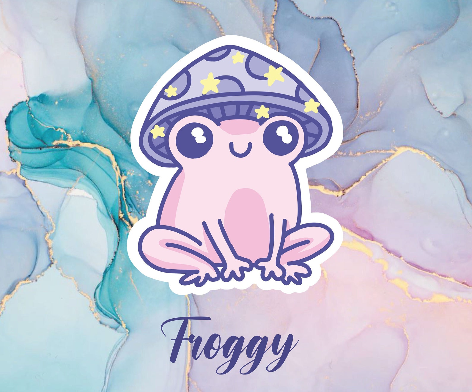 Frog Mushy Hat Sticker Vinyl Sticker Holographic - Etsy