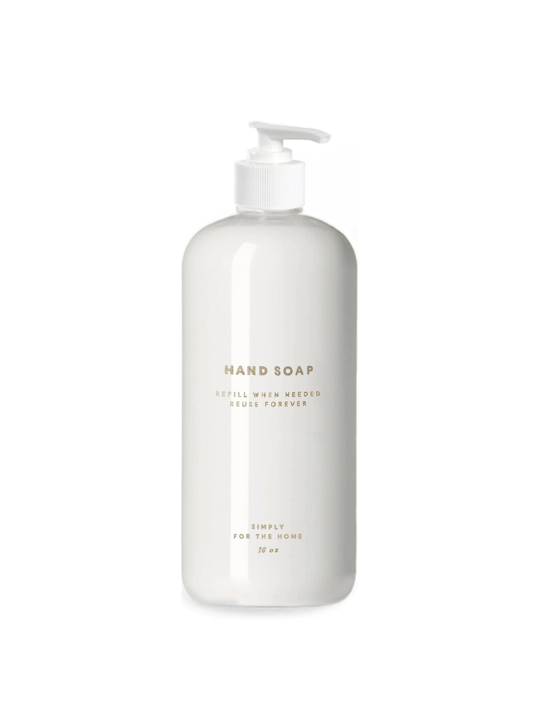 Hand Soap Bottle - 16oz White Plastic - Opaque, Refillable, Reusable ...