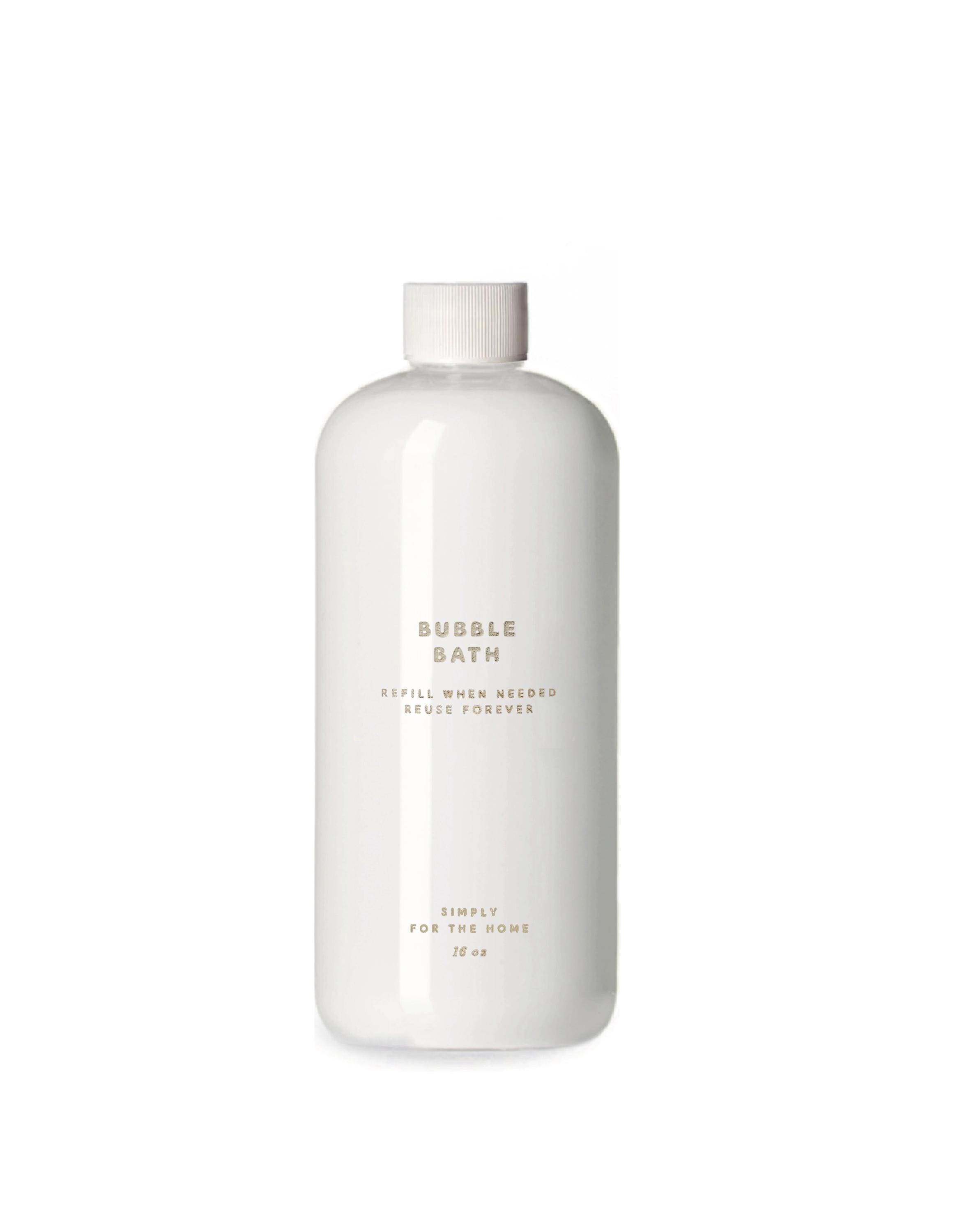 Bubble Bath Bottle - 16oz White Plastic, Opaque, Refillable, Reusable ...