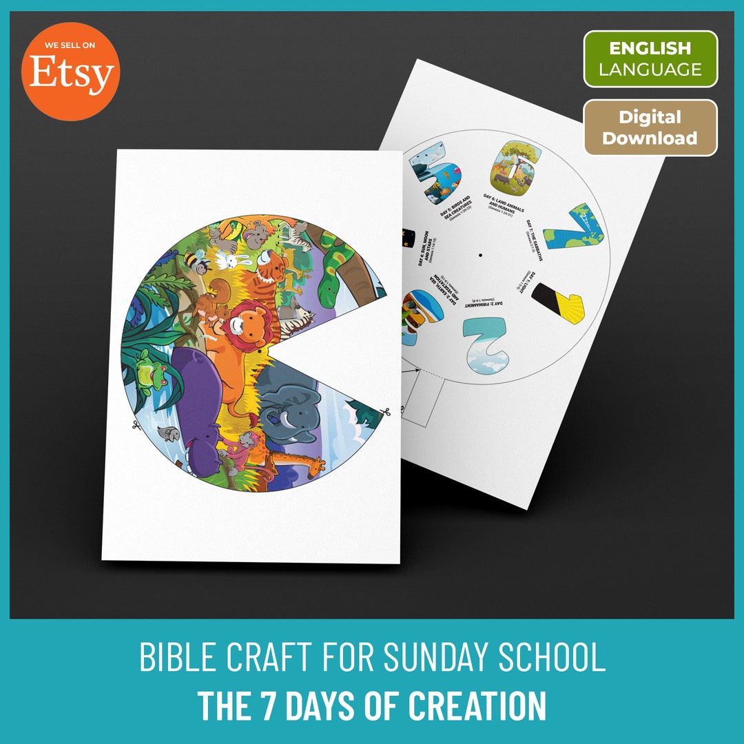 The 7 Days Creation of God, Old Testament Bible Story, Bible Craft for ...
