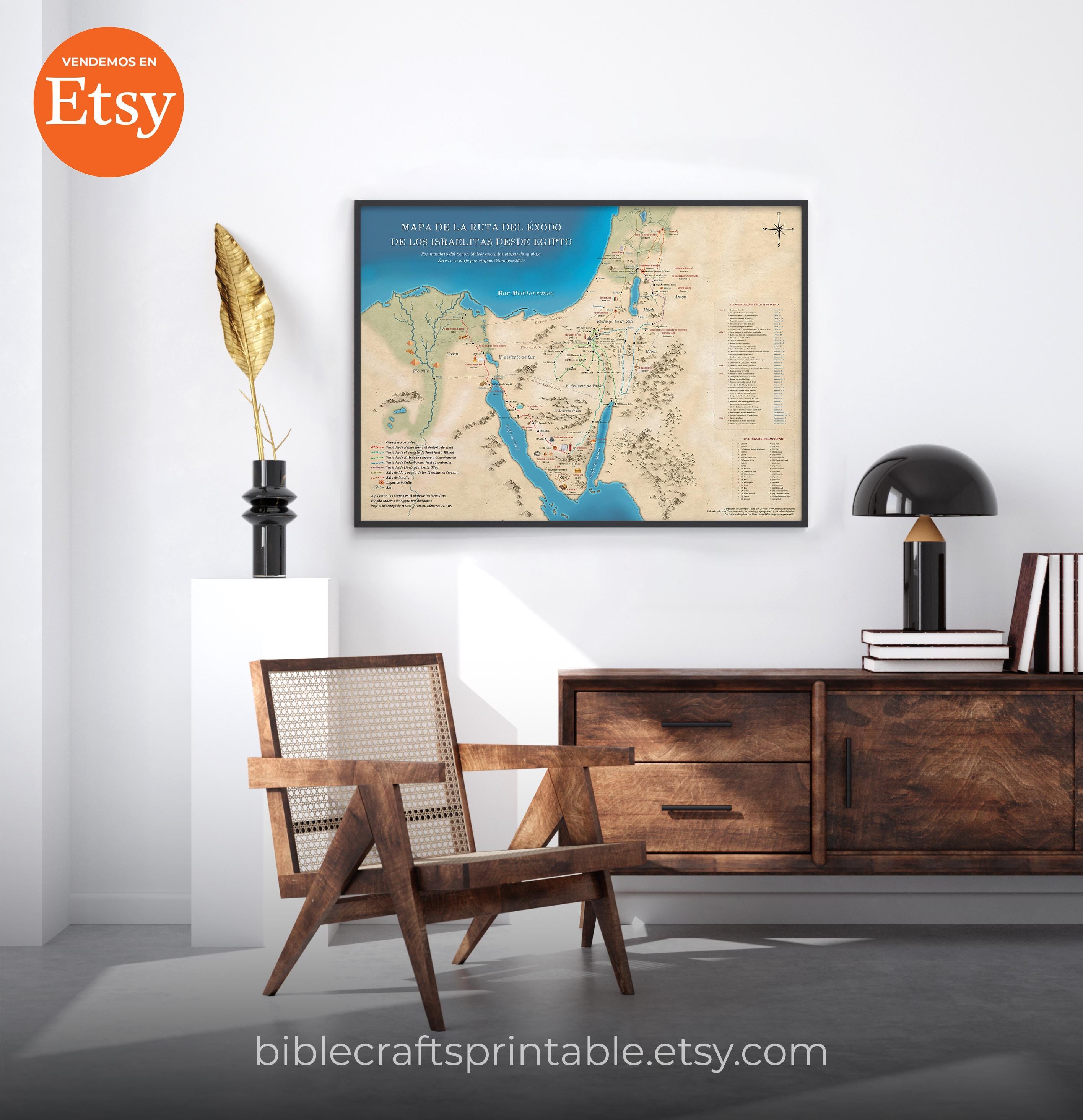 Exodus Route Map, Israelite Journey, Bible Printable (instant Download ...