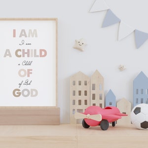 I'm a Child of GOD Printable, Nursery Bible Verse Wall, Kid's Room ...