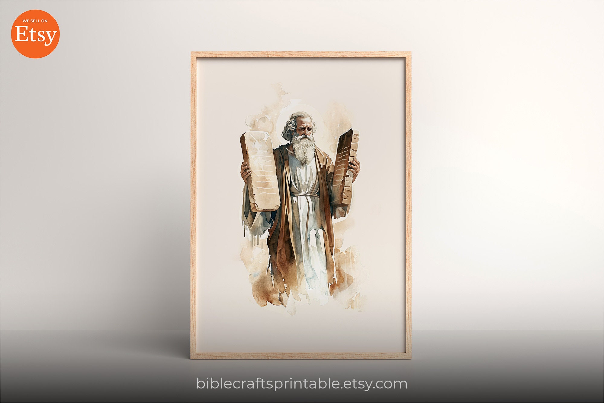 Moses and the Ten Commandments Canvas Wall Art Poster Modern Minimalist ...