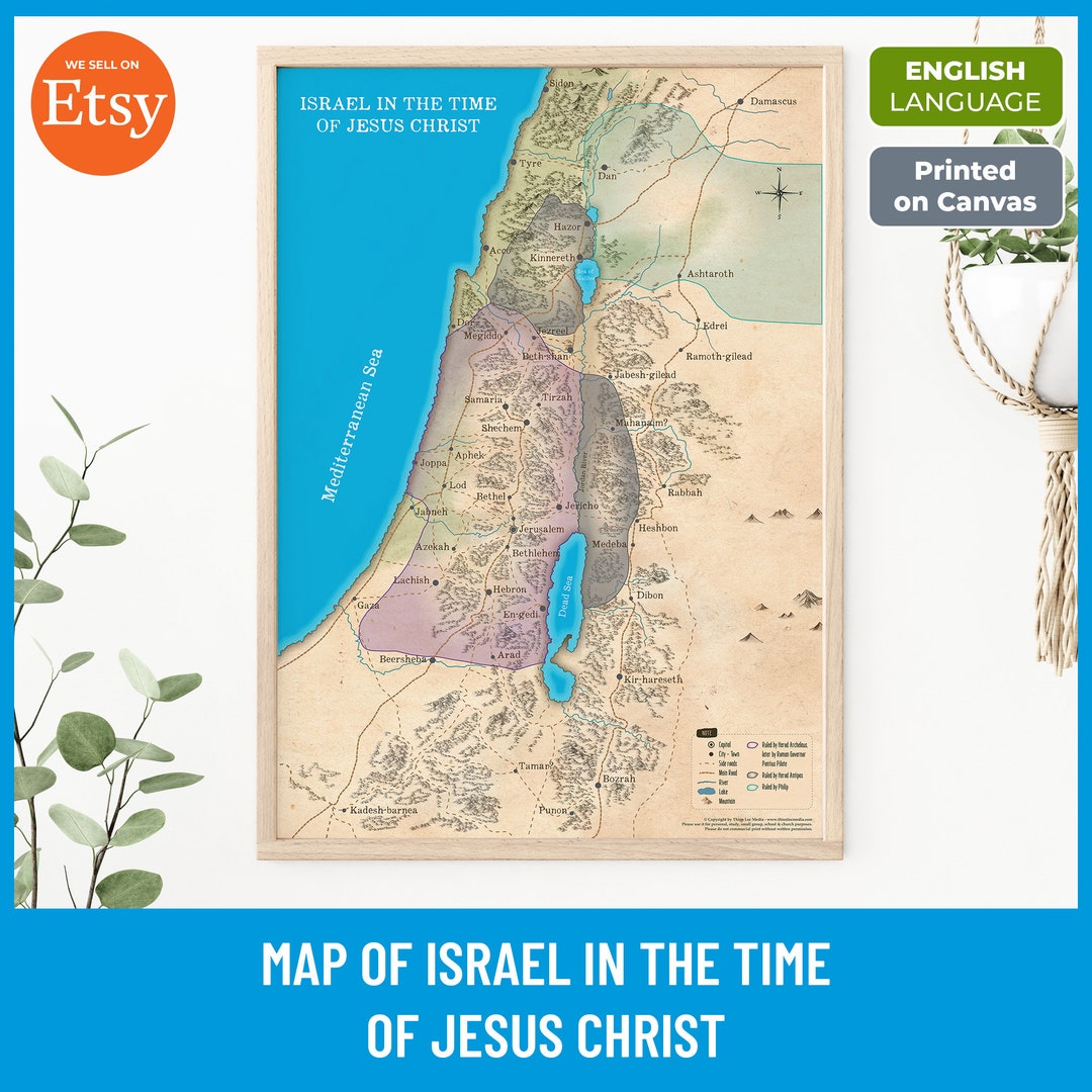 Map of Israel in the Time of Jesus: New Testament Canvas Print - Etsy