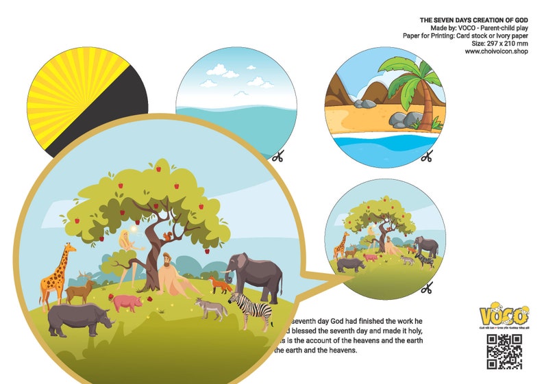 The 7 Days of Creation, Old Testament Bible Story, Bible Craft for ...