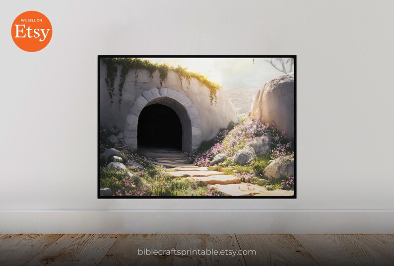 Jesus Empty Tomb Print: He is Risen Easter Decor (digital Download) - Etsy