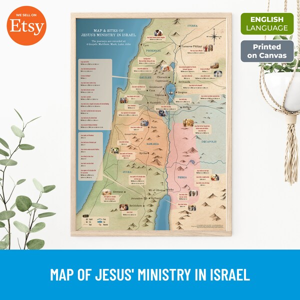 Map of Jesus Ministry - Etsy