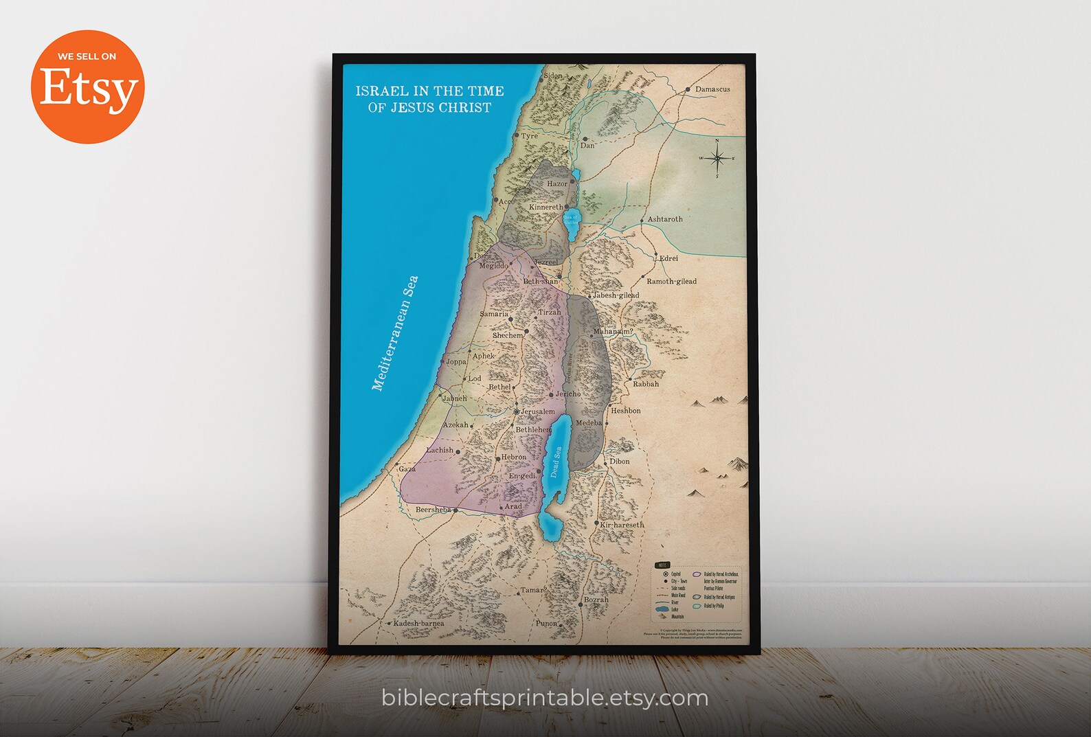 Map of Israel in the Time of Jesus: New Testament Canvas Print - Etsy