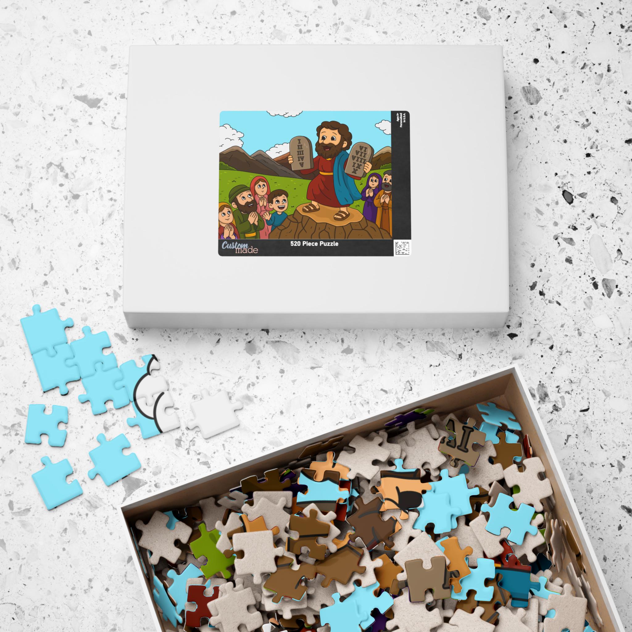 Moses and the Ten Commandments Jigsaw Puzzle: Faith-based Family Game ...