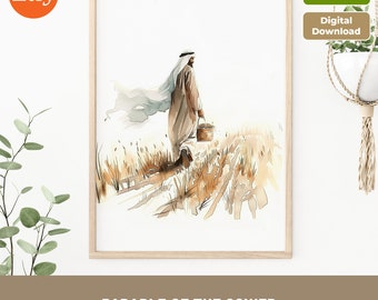 Parable of the Good Samaritan Canvas Wall Art Poster Holy Modern Bible Verse Art Gift Watercolor ...