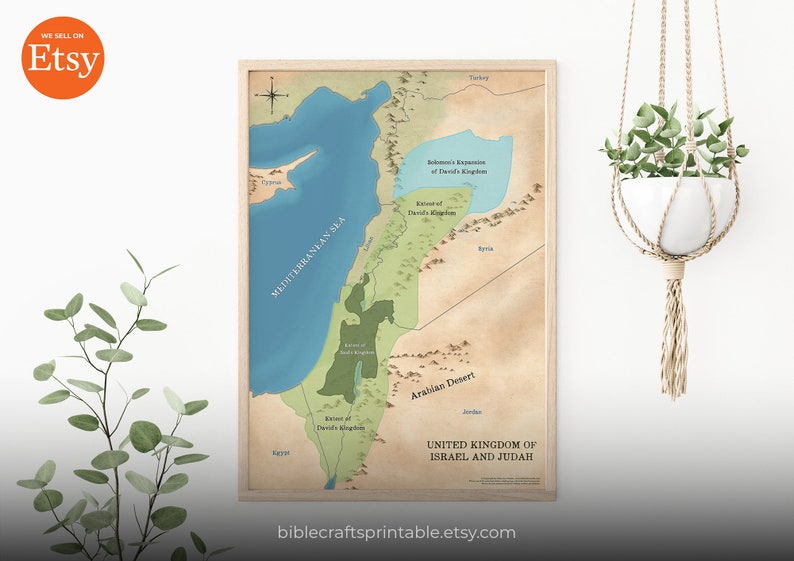 United Kingdom of Israel & Judah Printable Bible Maps for Study and ...
