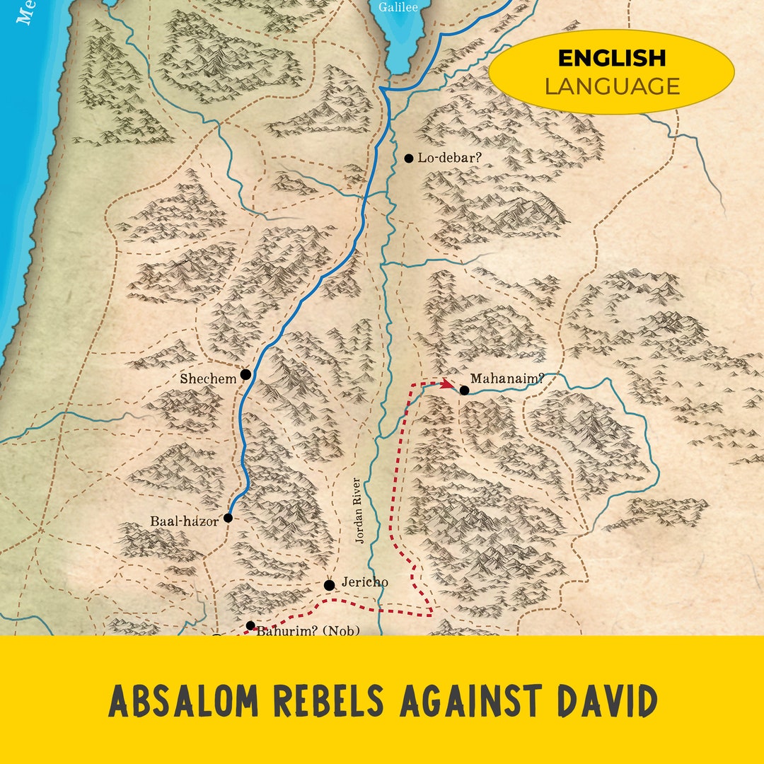 Absalom Rebels Against David, Bible Maps, download Printable - Etsy