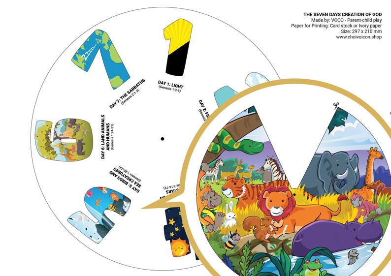 The 7 Days Creation of God, Old Testament Bible Story, Bible Craft for ...