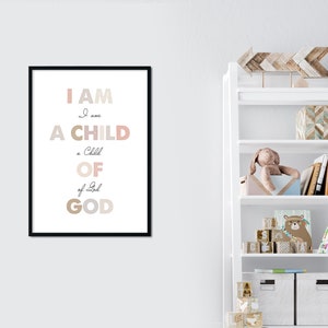 I'm a Child of GOD Printable, Nursery Bible Verse Wall, Kid's Room ...