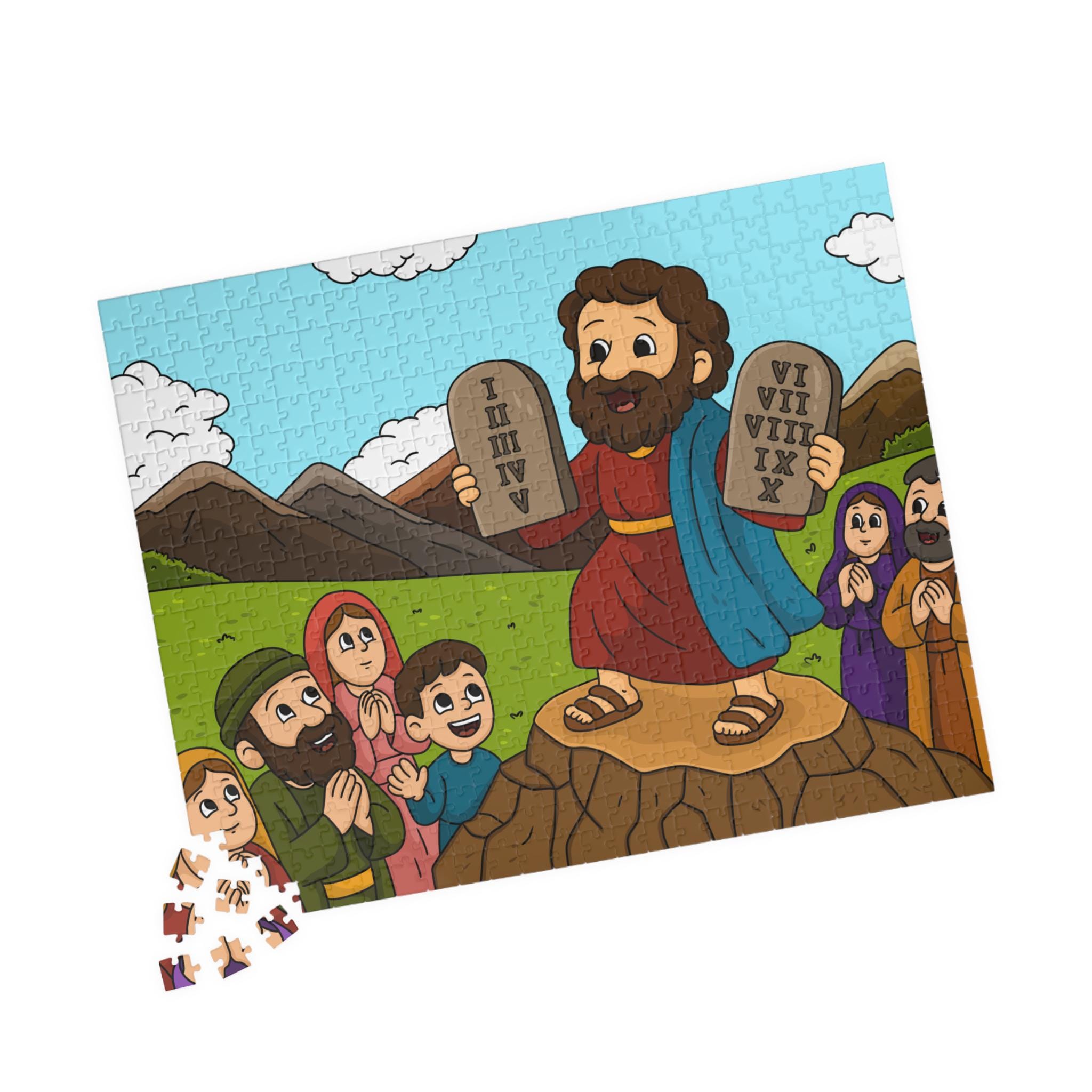 Moses and the Ten Commandments Jigsaw Puzzle: Faith-based Family Game ...