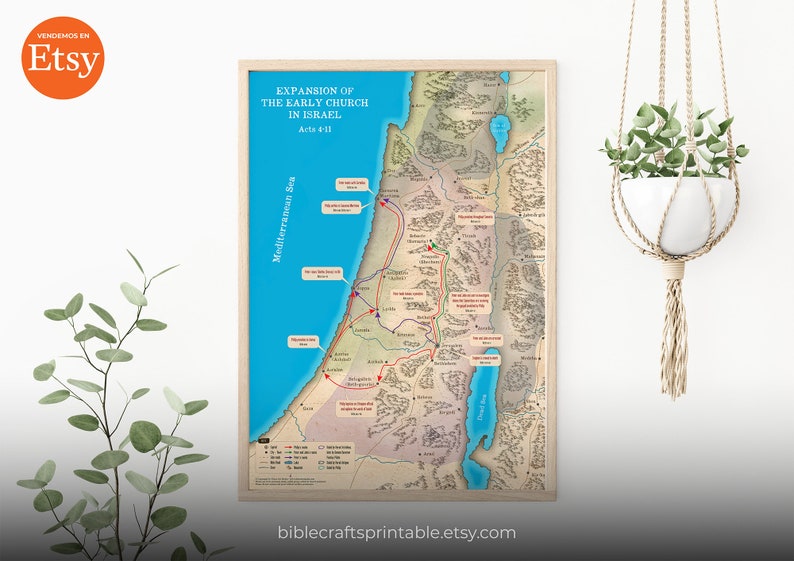 Early Church Expansion Map: Israel Christian History (digital Download ...