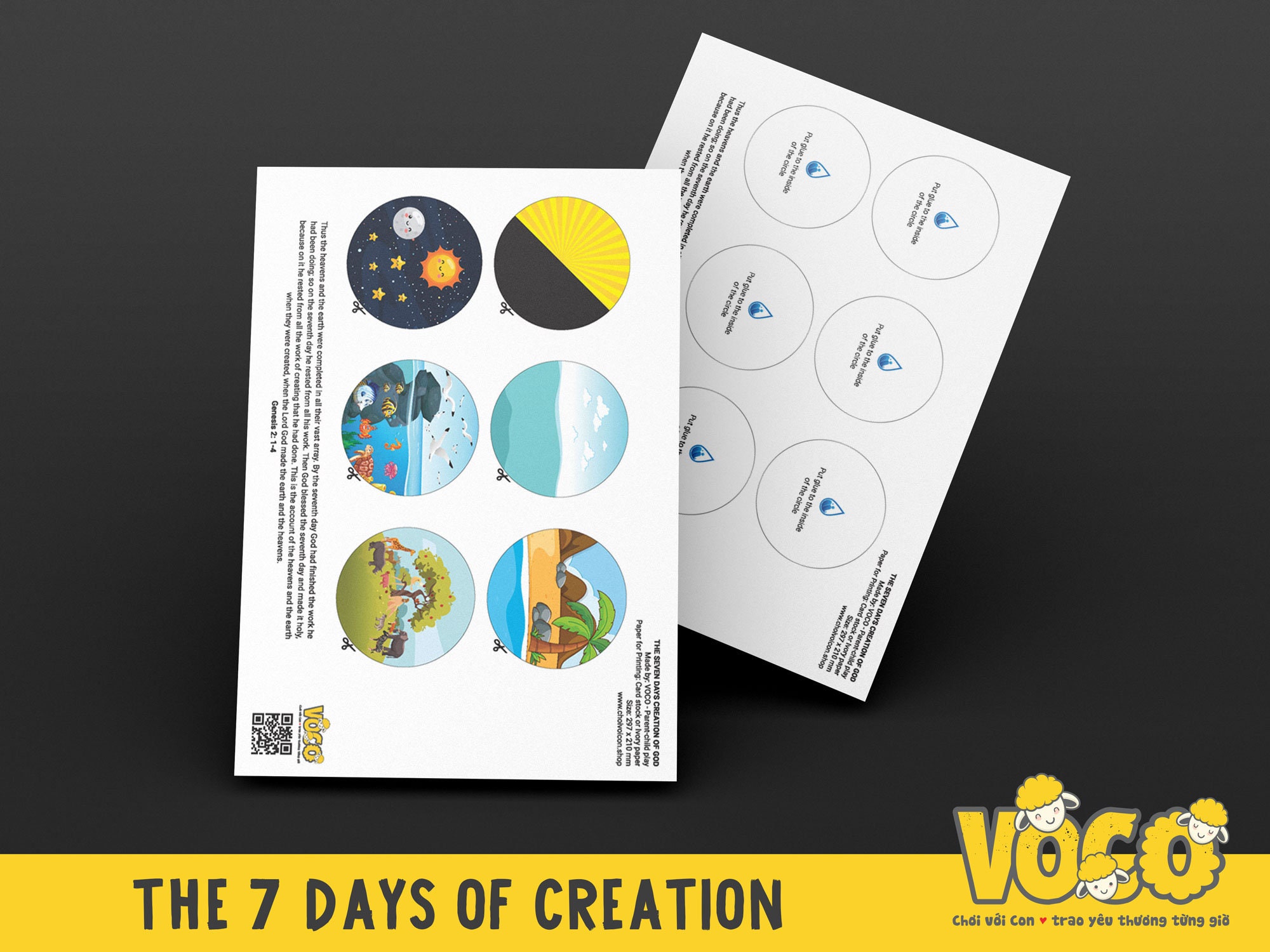 The 7 Days of Creation, Old Testament Bible Story, Bible Craft for ...