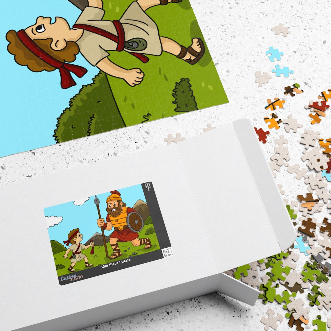 David and Goliath Puzzle, Whimsical Bible Story Jigsaw for Kids ...