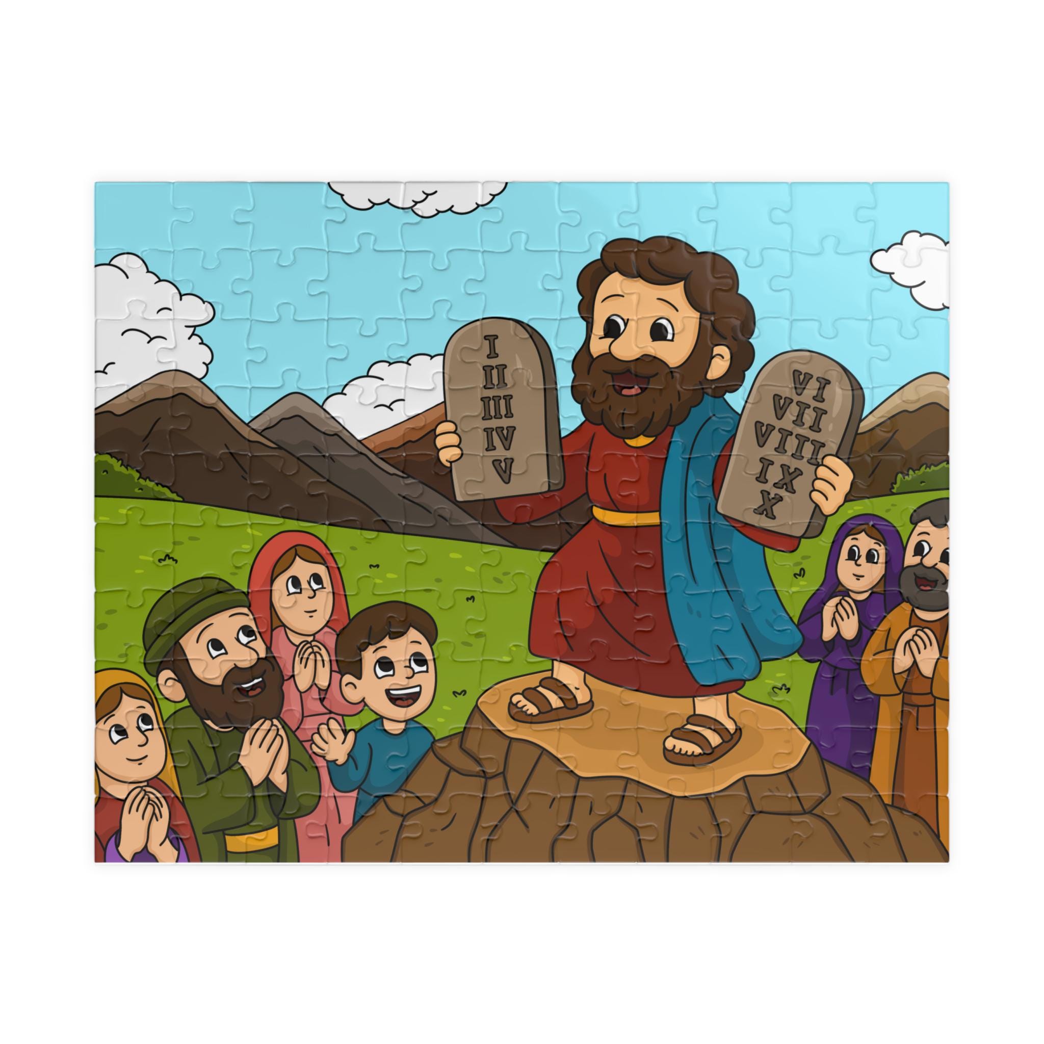 Moses and the Ten Commandments Jigsaw Puzzle: Faith-based Family Game ...