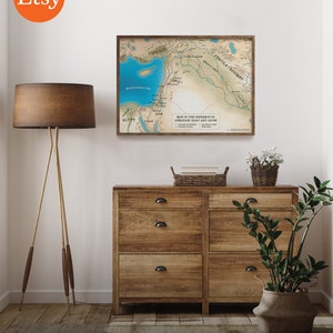 Abraham, Isaac & Jacob Map: Old Testament Journeys, Christian Wall Art ...