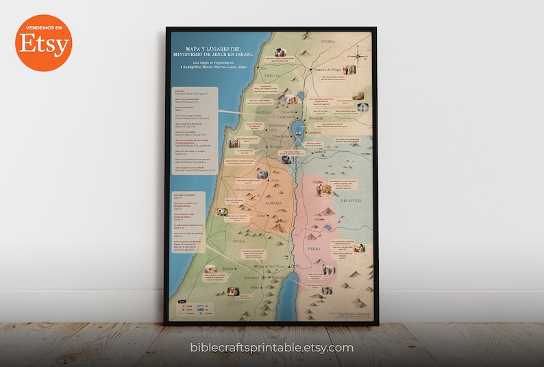 Mapa Del Ministerio De Jesús En Israel, Mapas Bíblicos Imprimibles ...