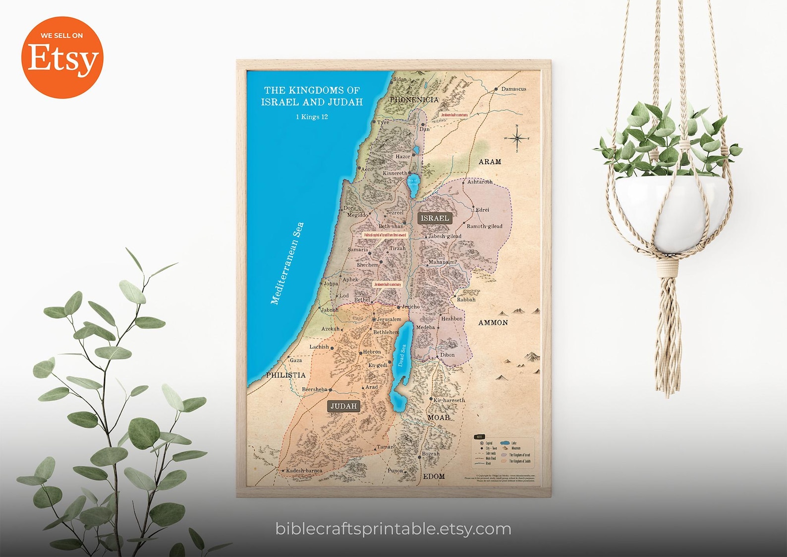 Israel & Judah Map: Printable Old Testament Bible Study Aid (digital ...