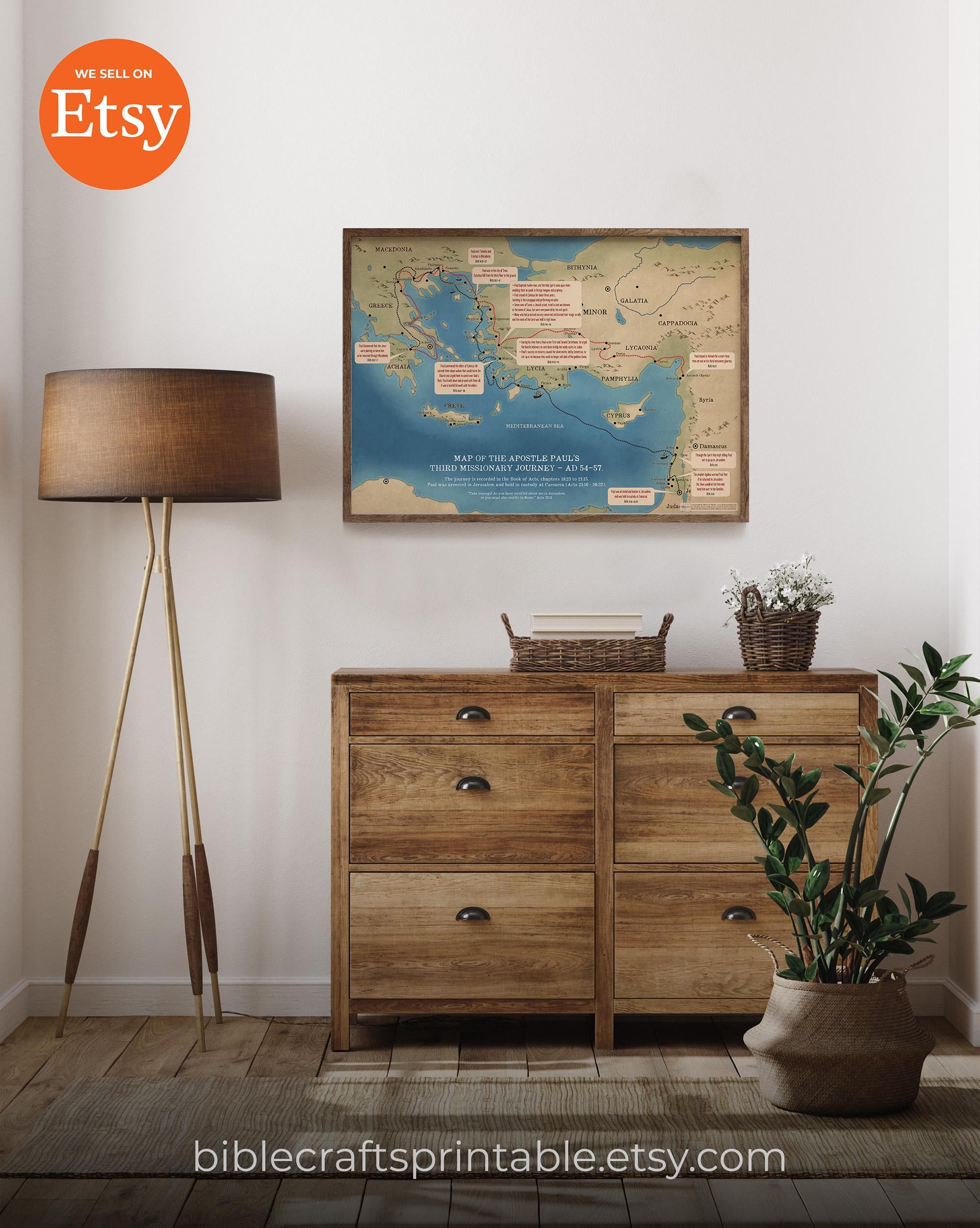Paul's Third Missionary Journey Map: Bible Study Print (digital ...