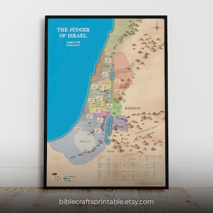 Judges of Israel Bible Map: Old Testament Study (digital Download) - Etsy