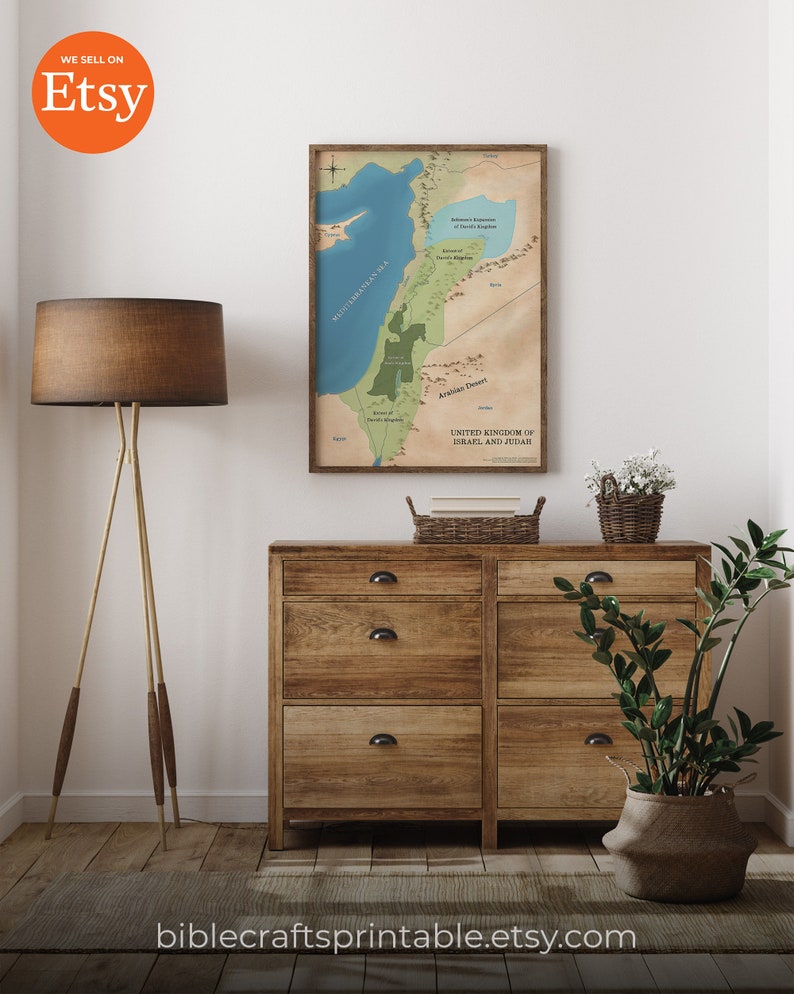 United Kingdom of Israel & Judah Printable Bible Maps for Study and ...